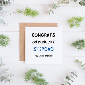 Card for Step Dad, Congrats on Being My Step Dad Card, Funny Step Dad ...