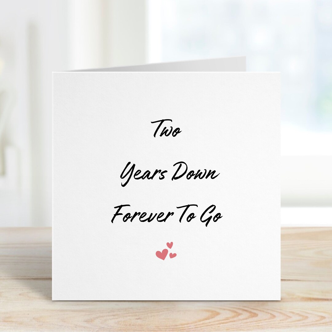 Two Year Anniversary Card 2nd Anniversary Card Cotton Anniversary ...