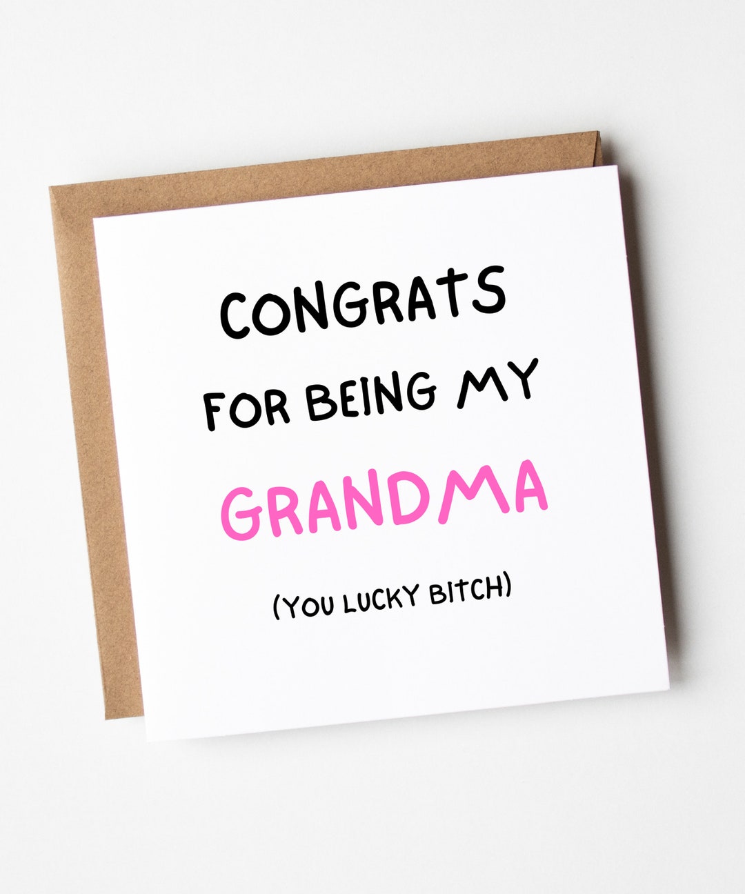 Funny Grandma Birthday Card, Congrats for Being My Grandma Card, Funny ...