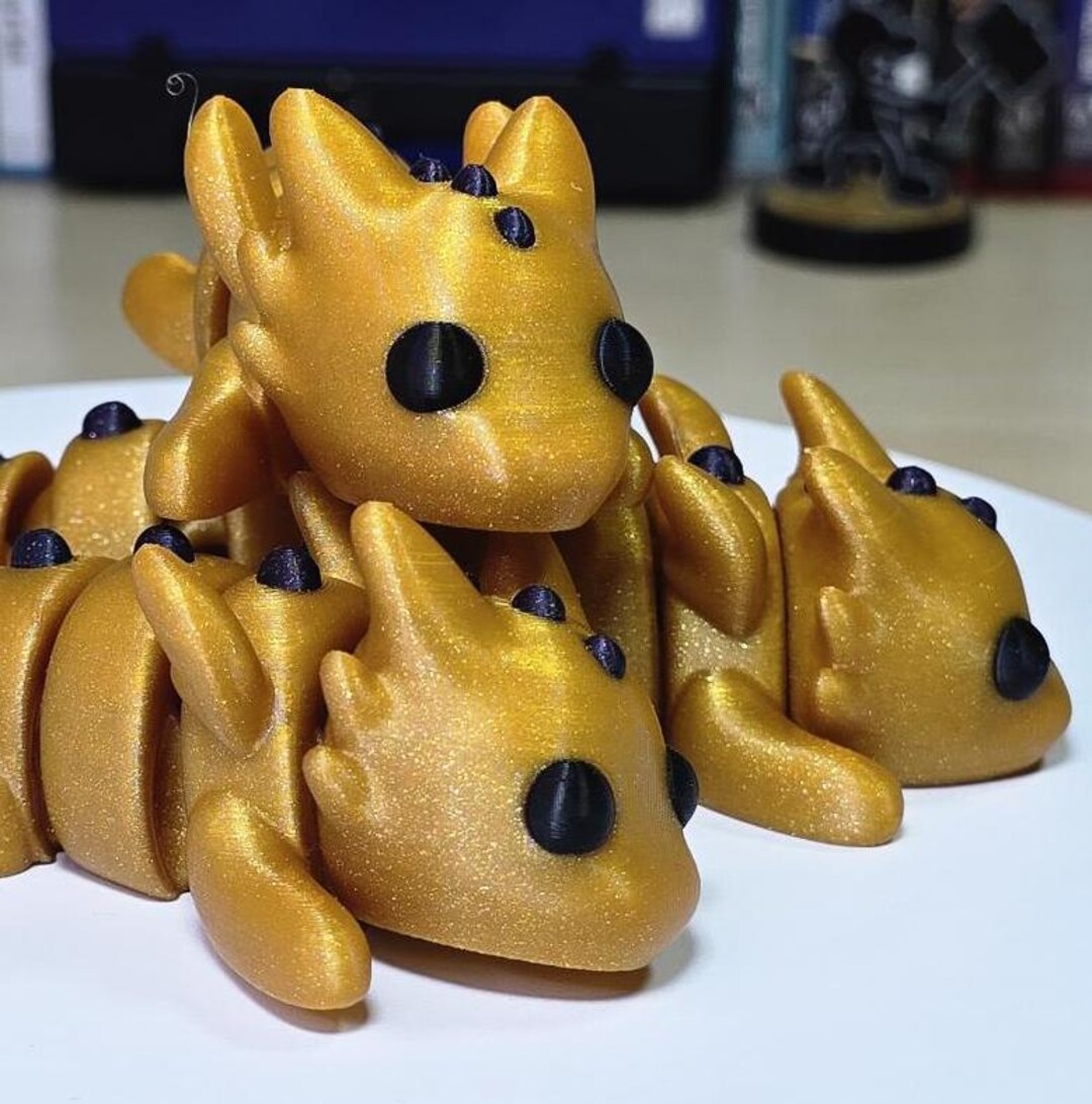 Baby Gold Dragon Fidget Cute Miniature Toy Fidget/sensory Focus Aid ...