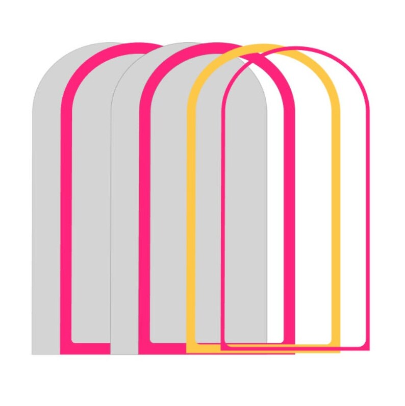 Arch Template Shaker Layer 3D Stripe Cake Topper SVG and Stuido Digital ...