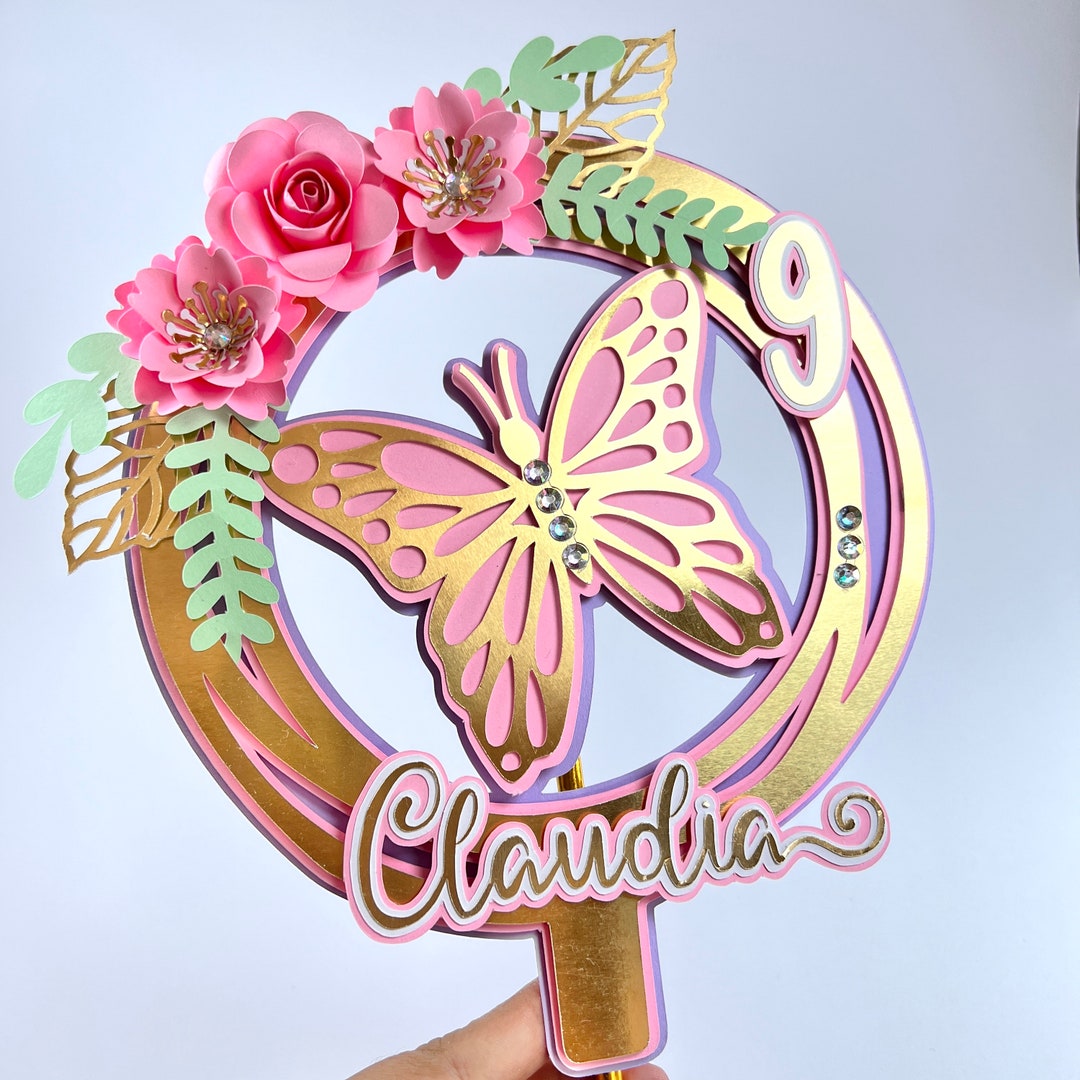 Topper circulo con mariposa formato SVG for cricut and others, STUDIO ...