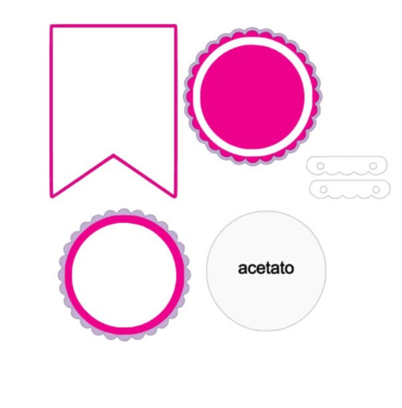 Banner 2 modelos circulo y banderin SVG, Studio3 template. - Etsy España