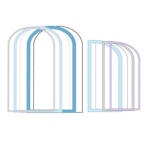 Arch Template Shaker Layer 3D Stripe Cake Topper SVG and Stuido Digital ...