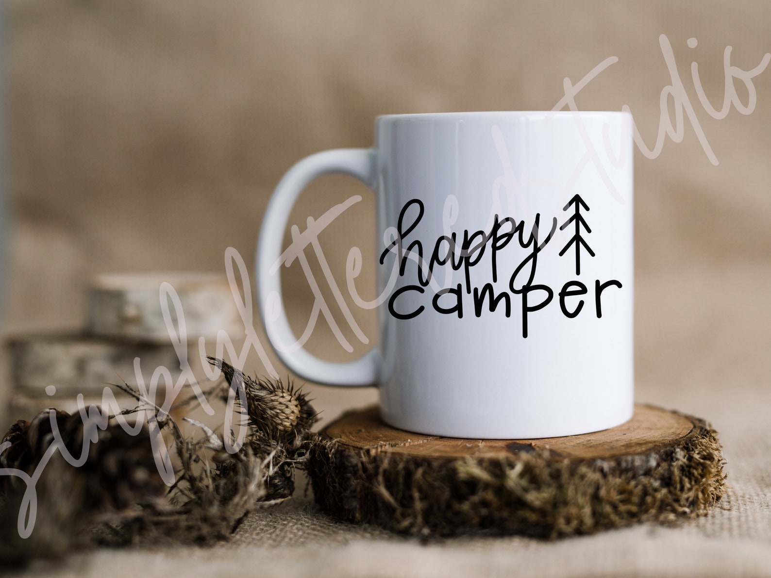 Happy Camper | Camping PNG | Camper SVG | Printable Camper Decor | Hand ...