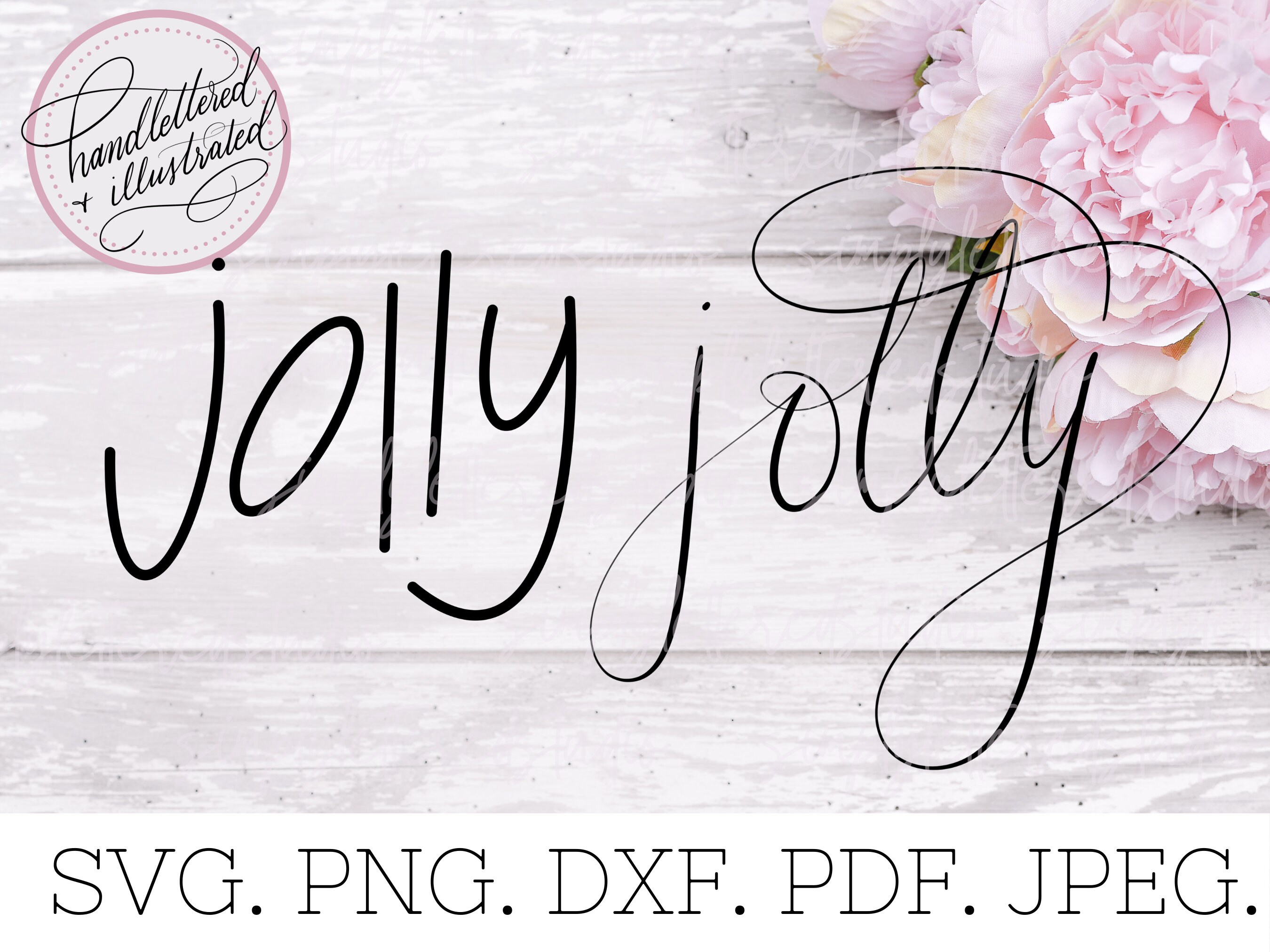 Jolly SVG Jolly PNG Hand Lettered Svg Files Calligraphy - Etsy Israel