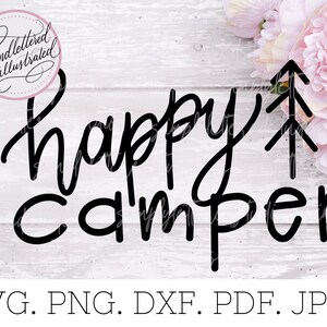 Happy Camper | Camping PNG | Camper SVG | Printable Camper Decor | Hand ...