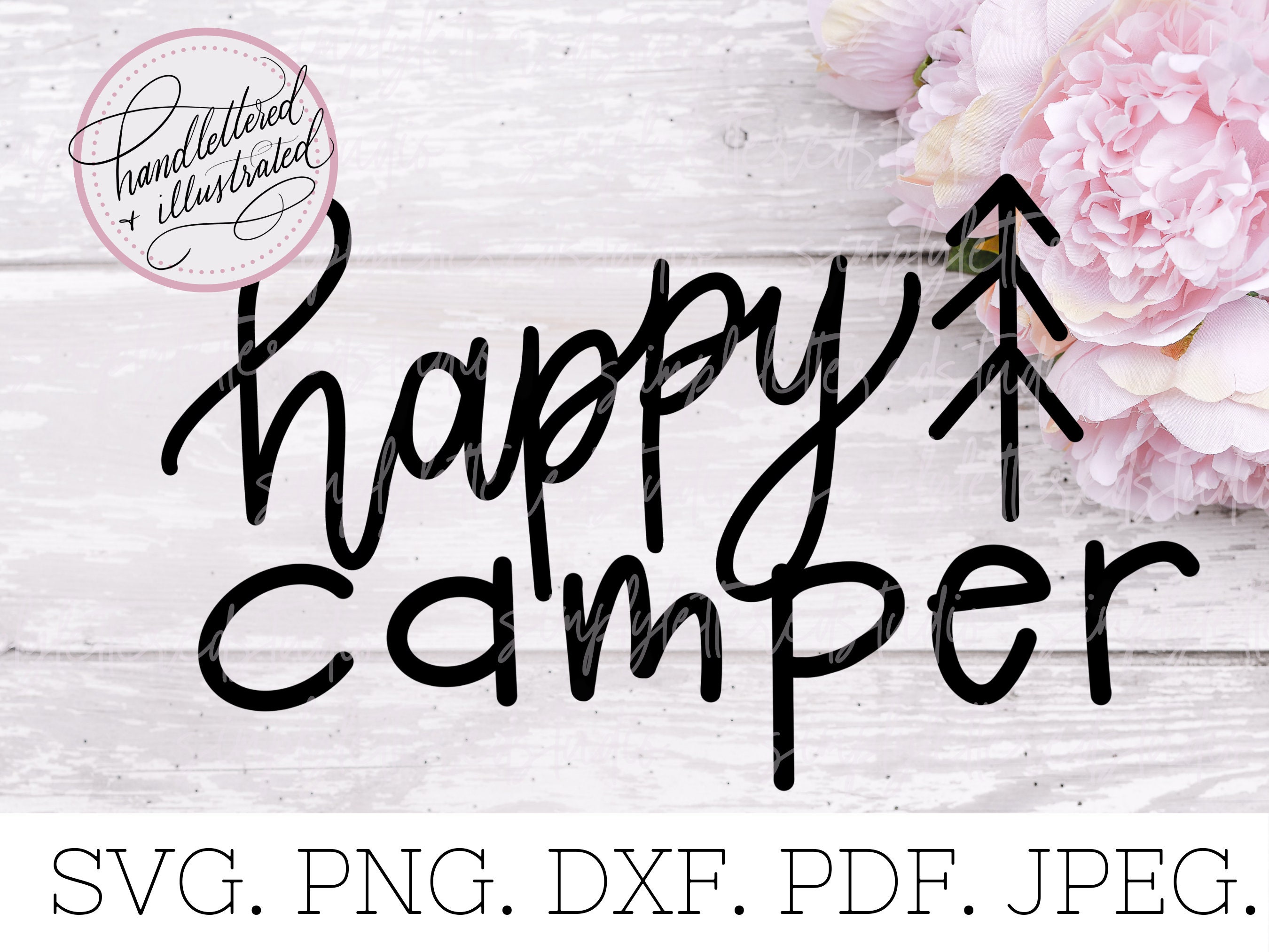 Happy Camper | Camping PNG | Camper SVG | Printable Camper Decor | Hand ...