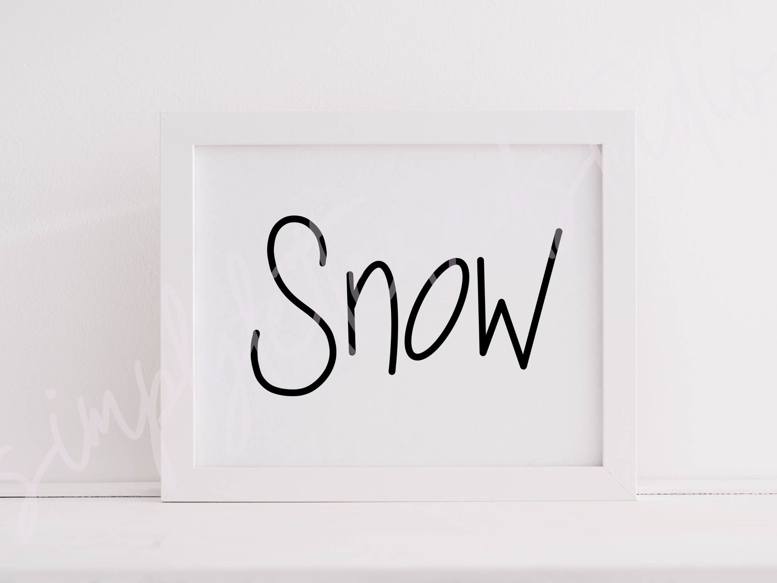 Snow SVG Snow PNG Hand Lettered Svg Files Calligraphy Font Calligraphy ...