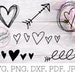 6 Doodle SVG, Hand Drawn SVG, Valentine Doodles, Arrow SVG, Heart Svg ...