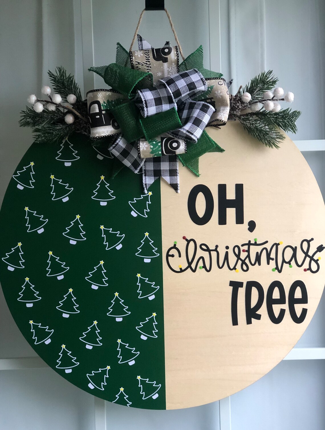 Oh Christmas Tree Door Sign Christmas Door Sign Holiday - Etsy