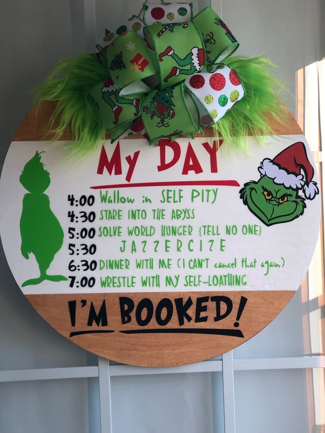 Grinchmas Schedule Door Sign grinchmas Themed Door Sign Christmas Door ...