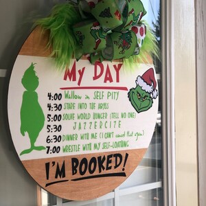 Grinchmas Schedule Door Sign grinchmas Themed Door Sign Christmas Door ...