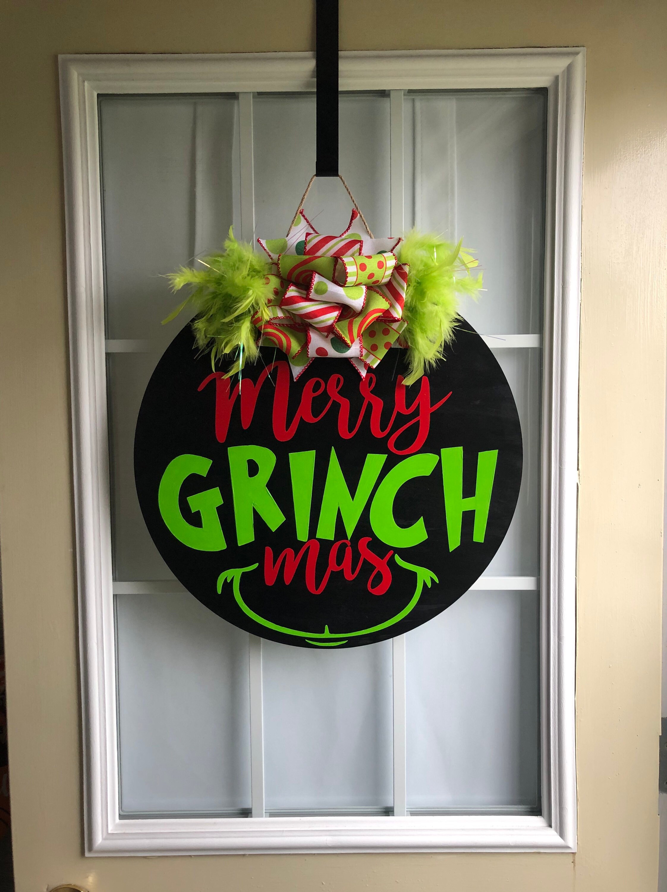 Merry Grinchmas Door Sign Grinch Themed Door Sign - Etsy Australia