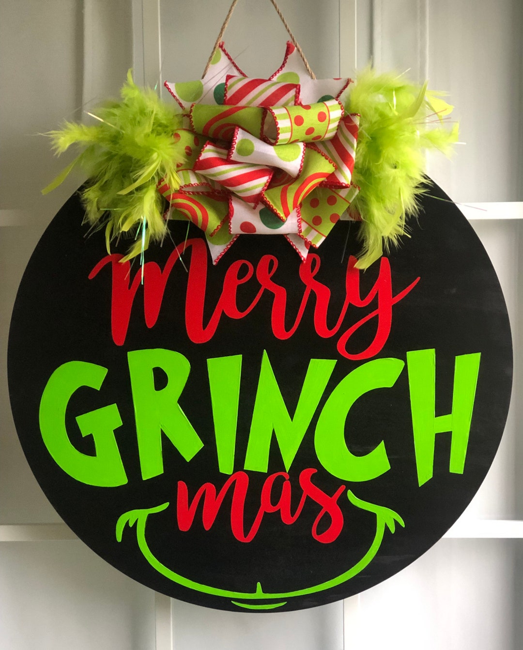 Merry Grinchmas Door Sign Grinch Themed Door Sign - Etsy Australia