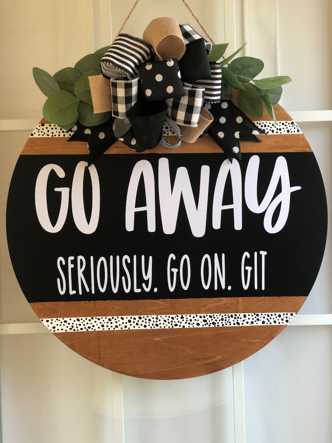 Go Away Door Sign | Door Sign | All Season Door Sign | Funny Door Sign ...