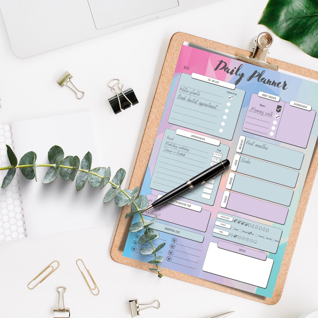 Daily Planner, Printable, To-do List, Instant Download, Daily Schedule ...
