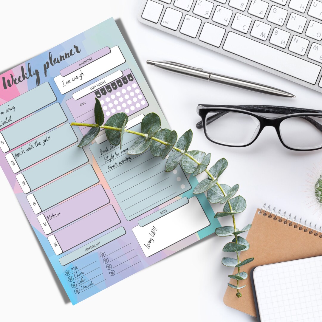 Weekly Planner, Printable, To-do List, Instant Download, Weekly ...