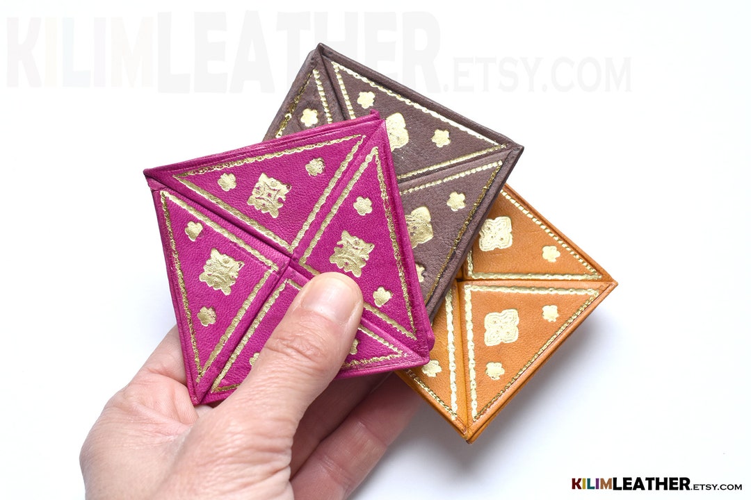 Square Moroccan Leather Coin Purse, Handmade Click Wallet - Etsy