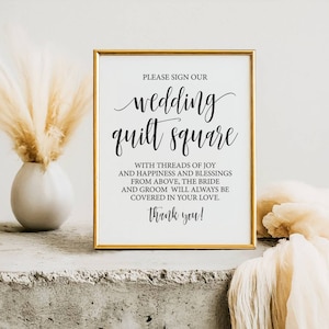 Please Sign Our Wedding Quilt Square With Threads of Joy, Wedding Signs ...