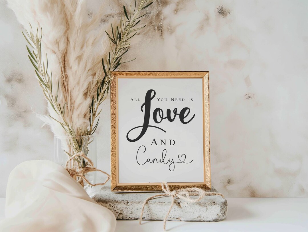 Love and Candy Wedding Sign: Printable Candy Bar Decor (PDF & JPG) - Etsy