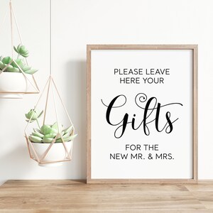 Please Leave Your Gifts Here, Wedding Signs, Wedding Reception Signs ...