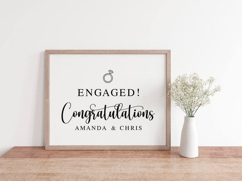 Engaged Congratulations, Engagement Signs, She Said Yes Sign ...