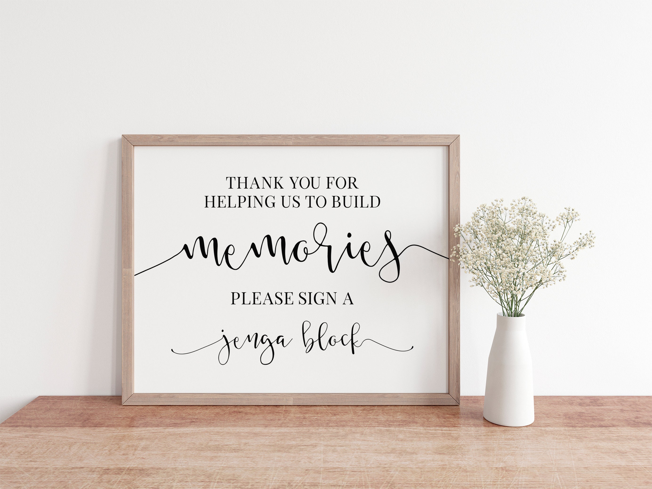 Thank You for Helping Us to Build Memories, Please Sign A Jenga Block ...