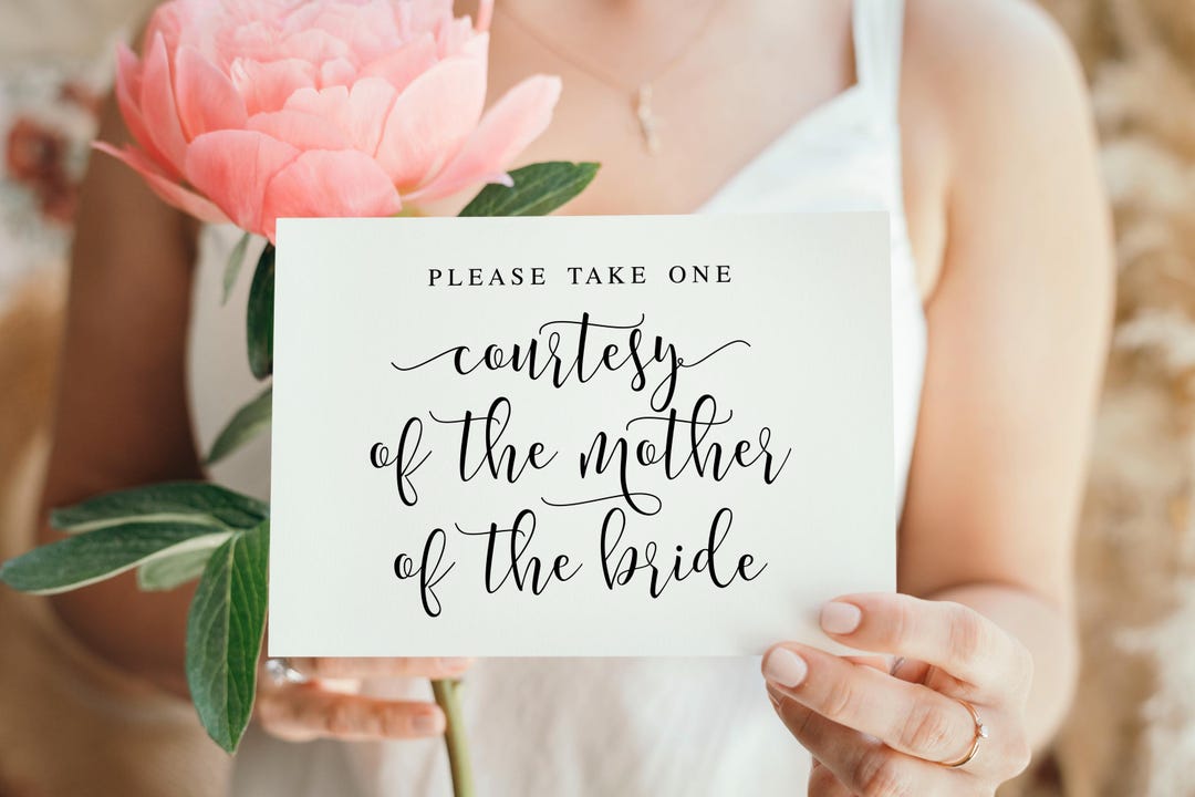 Please Take One, Courtesy of the Mother of the Bride, Modern Minimalist ...