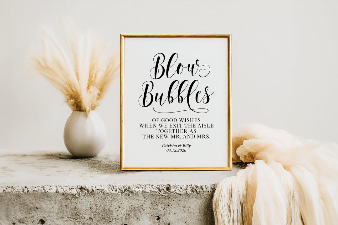 Blow Bubbles of Good Wishes When We Exit the Aisle, Bubble Send Off ...