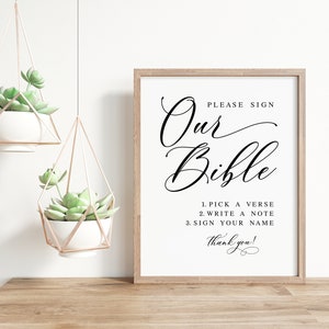 Please Sign Our Bible, Bible Guestbook Sign, Wedding Bible Guest Book ...