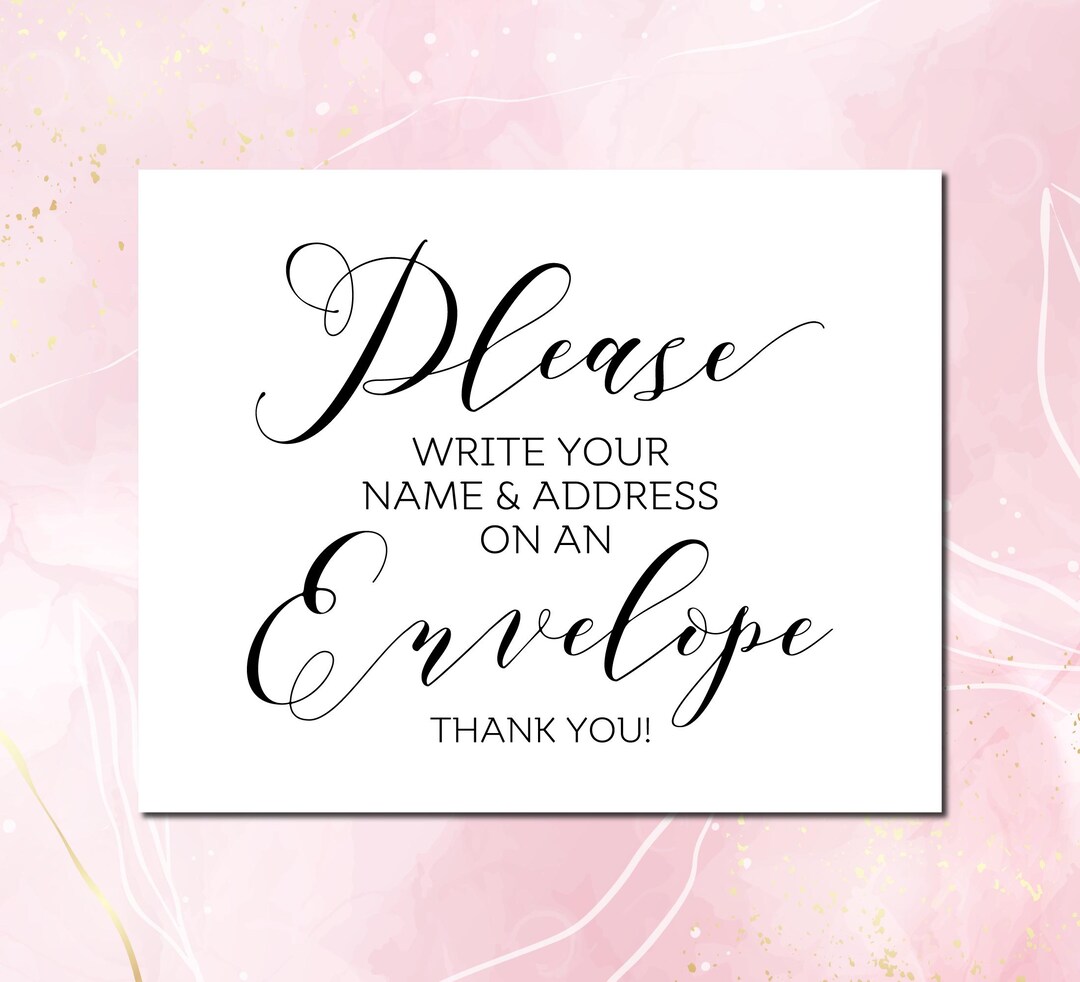 Wedding Envelope Sign: Elegant Script (digital Download) - Etsy