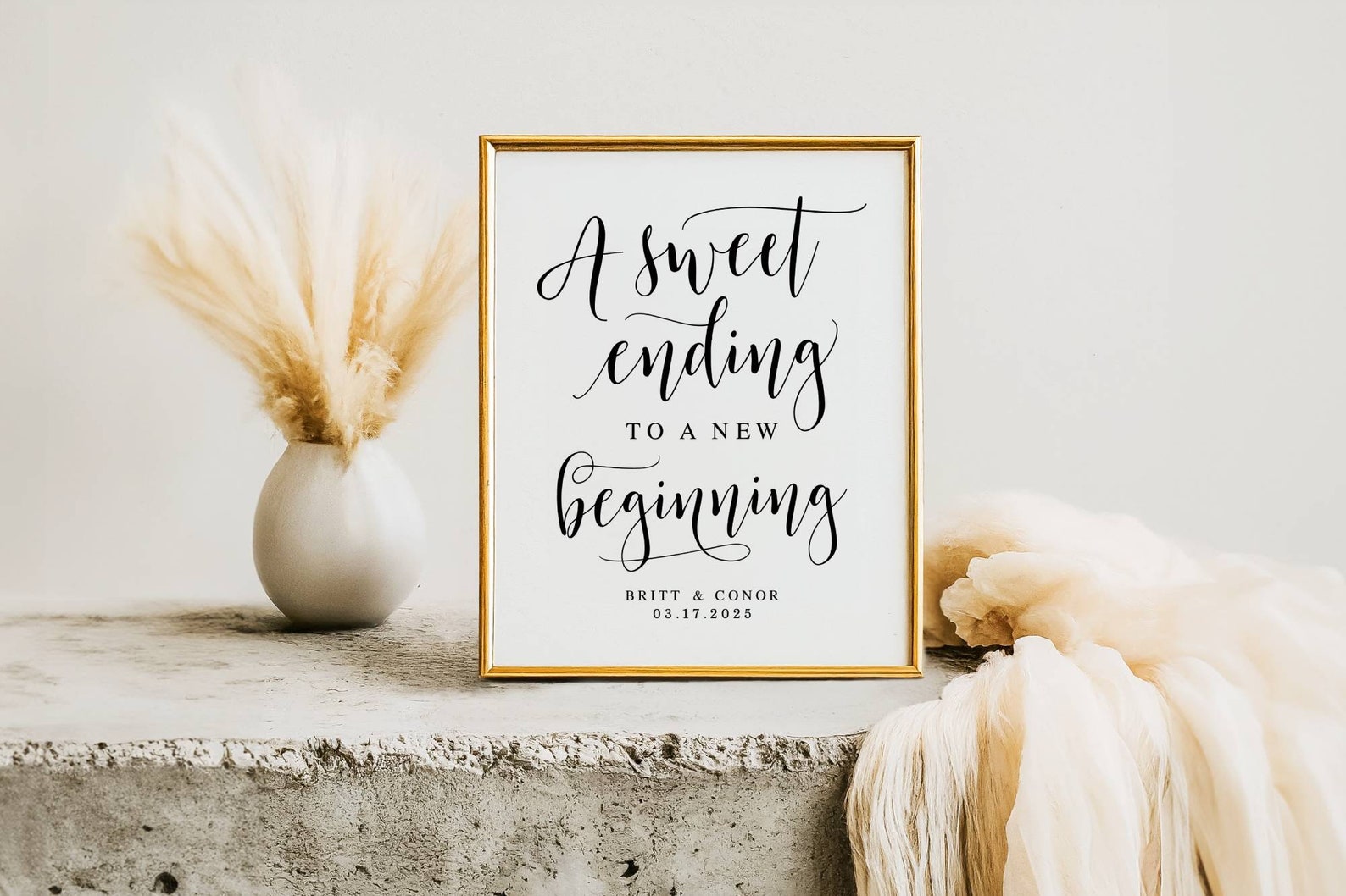 A Sweet Ending to A New Beginning, Wedding Signs, Wedding Decor ...