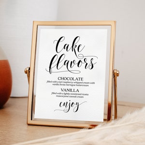 Wedding Cake Flavors Sign: Elegant Reception Decor (digital Download ...