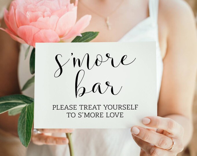 Treat Yourself to S'more Love Sign, Smore Love Wedding Bar Sign ...