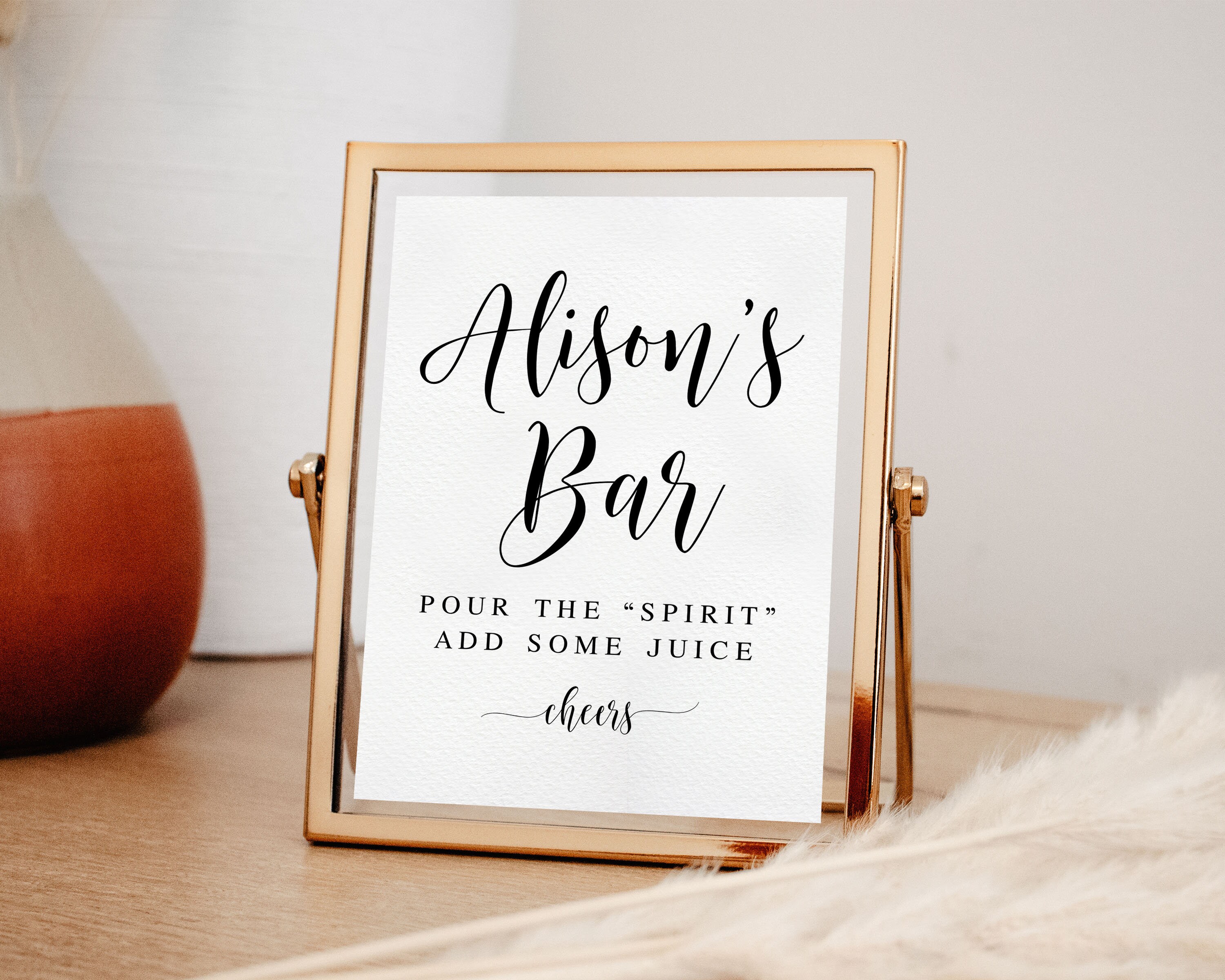 Custom Bar Sign, Bridal Shower Bar Sign, Wedding Signs, Pour the Spirit ...