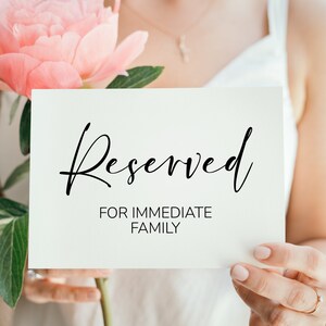 Reserved for Immediate Family, This Seat is Reserved, Modern Minimalist ...