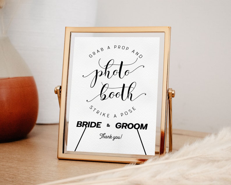 Grab A Prop and Strike A Pose Photo Booth Sign Wedding - Etsy