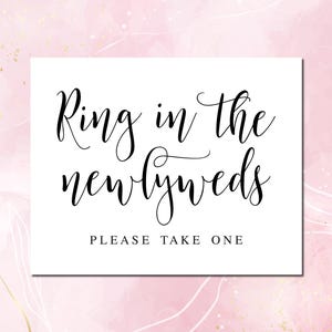 Ring in the Newlyweds Wedding Sign: Ceremony Decor (PDF & JPG) - Etsy