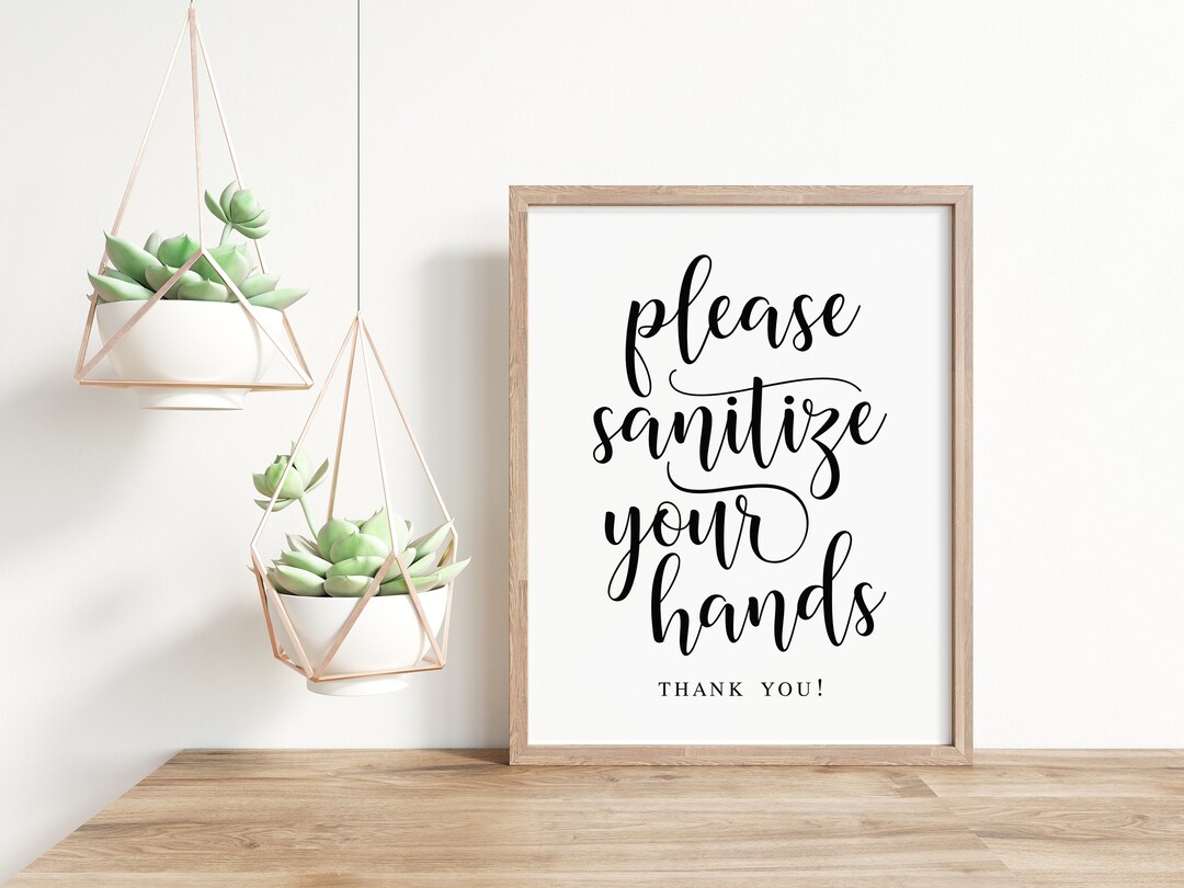 Please Sanitize Your Hands Sign: Printable Digital Download - Etsy