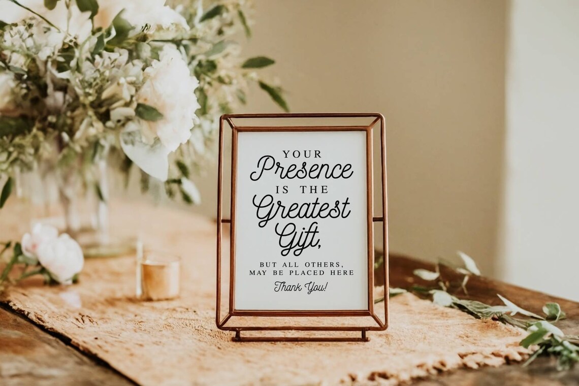 Wedding Gift Table Sign, Printable Reception Decor (PDF/JPG) - Etsy