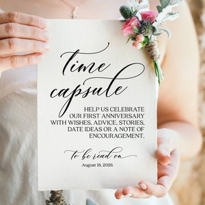 Time Capsule Printable, Help Us Celebrate Our Anniversary, Wishes ...