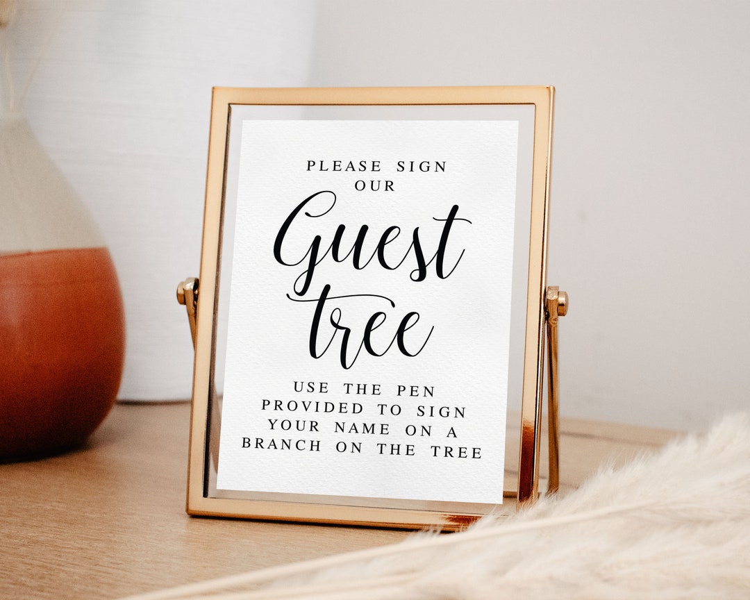 Please Sign Our Guest Tree, Wedding Signs, Wedding Guest Tree Sign ...