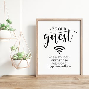 Be Our Guest, Wifi Sign, Wifi Password Sign, Wifi Printables, Wedding ...