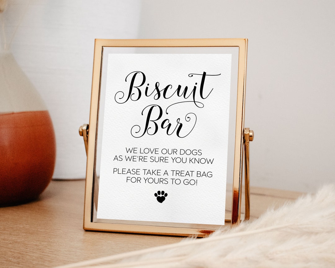 Biscuit Bar Sign, Wedding Dog Biscuit Sign, Wedding Signs, Wedding Dog ...