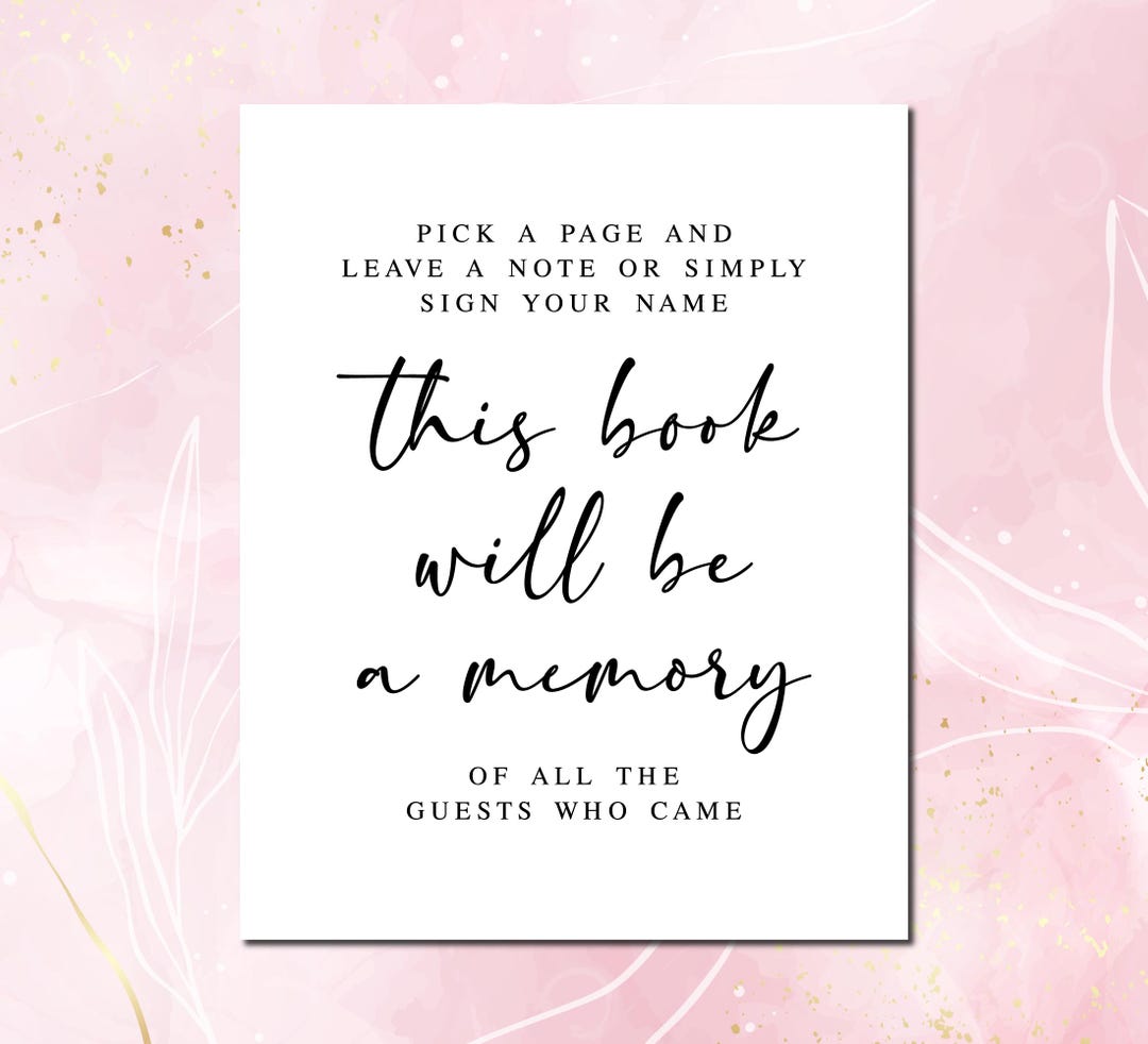 Pick A Page and Leave A Note or Simply Sign Your Name, Wedding Signs ...