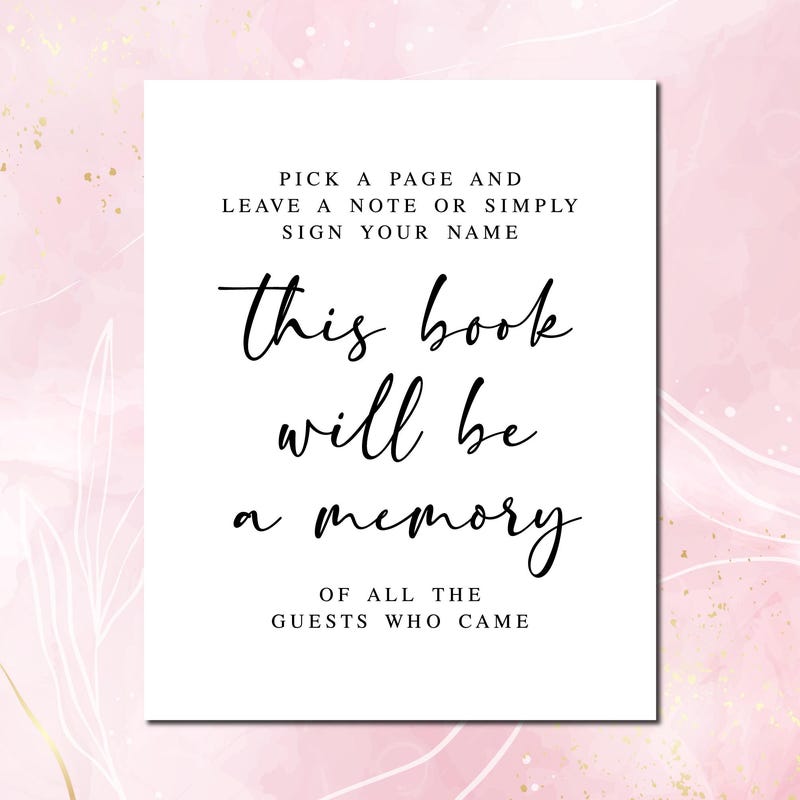 Wedding Sign in Book - Etsy