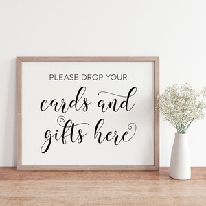 Please Drop Your Cards and Gifts Here, Wedding Signs, Wedding Gifts ...