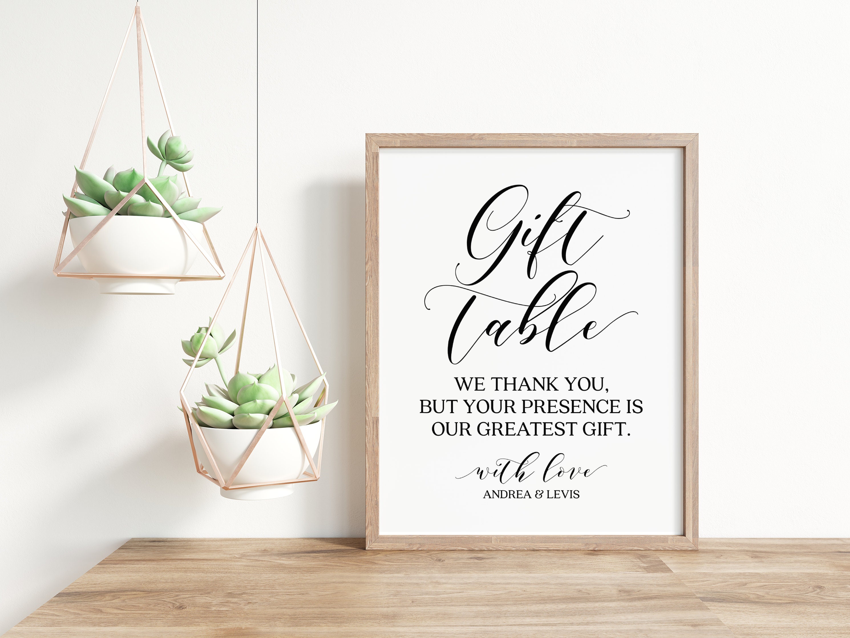 Gift Table Sign, Your Presence is the Greatest Gift, Wedding Gift Sign ...