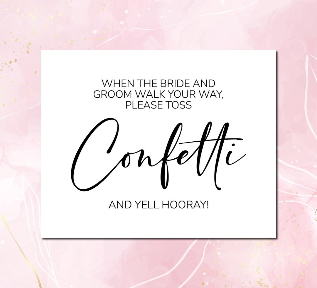 Confetti Basket Sign, Modern Minimalist Wedding Signs, Wedding Ceremony ...